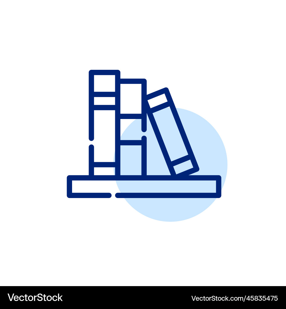Books on a bookshelf pixel perfect editable Vector Image