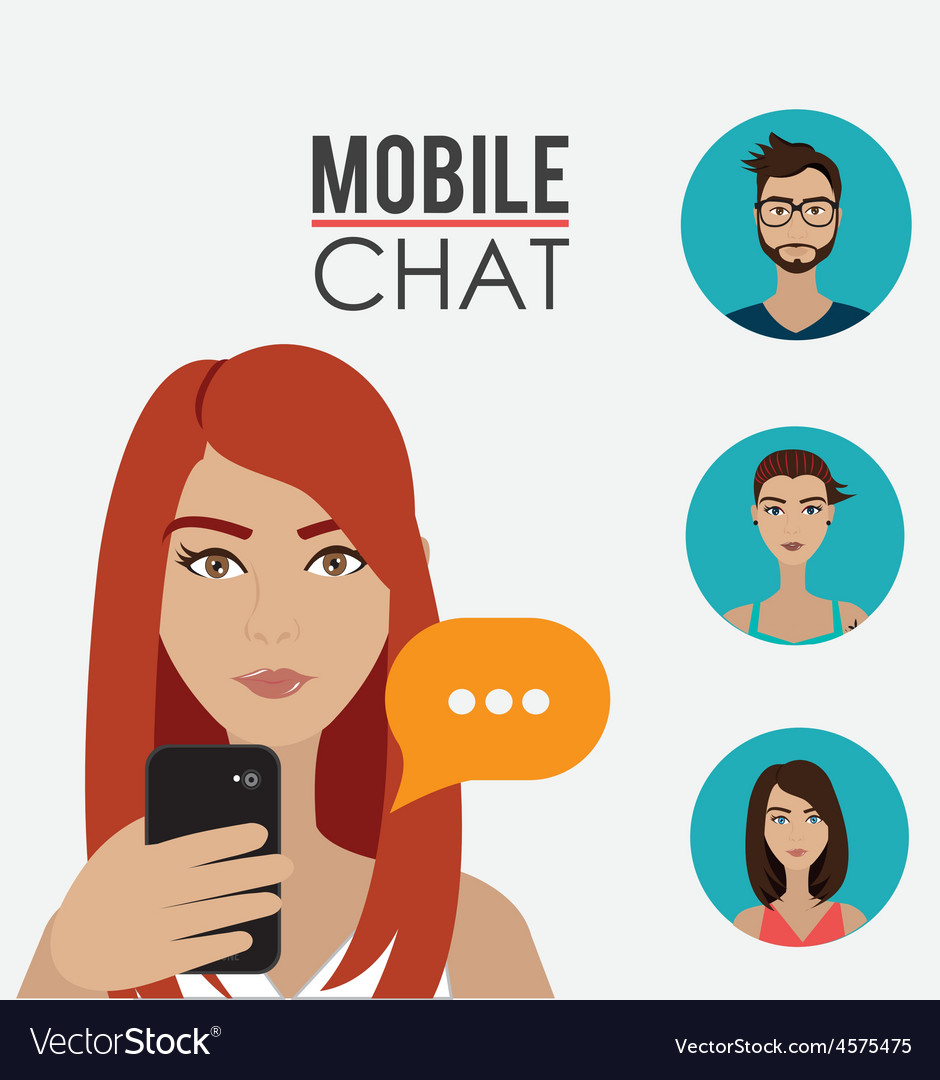 Chat mobile design Royalty Free Vector Image - VectorStock
