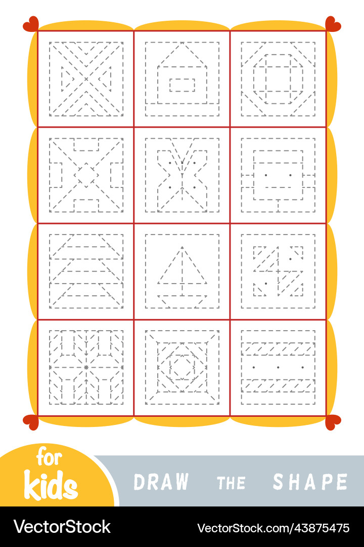 Draw the shapes education game for children Vector Image