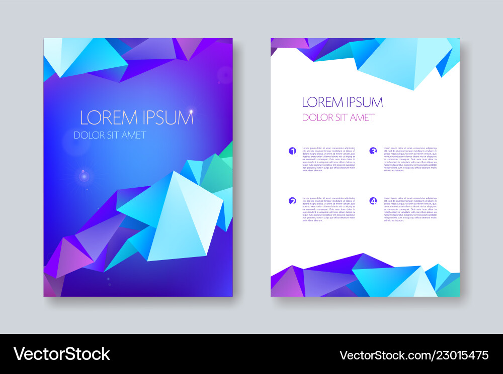 Geometric abstract brochure design facet Vector Image