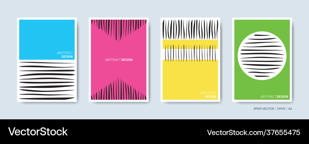 Hand drawn lines brochure cover designs Royalty Free Vector