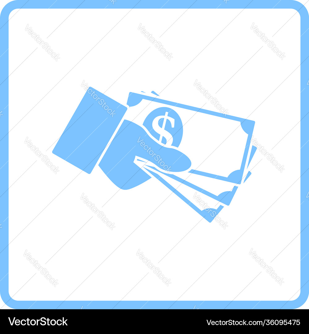 Hand holding money icon Royalty Free Vector Image
