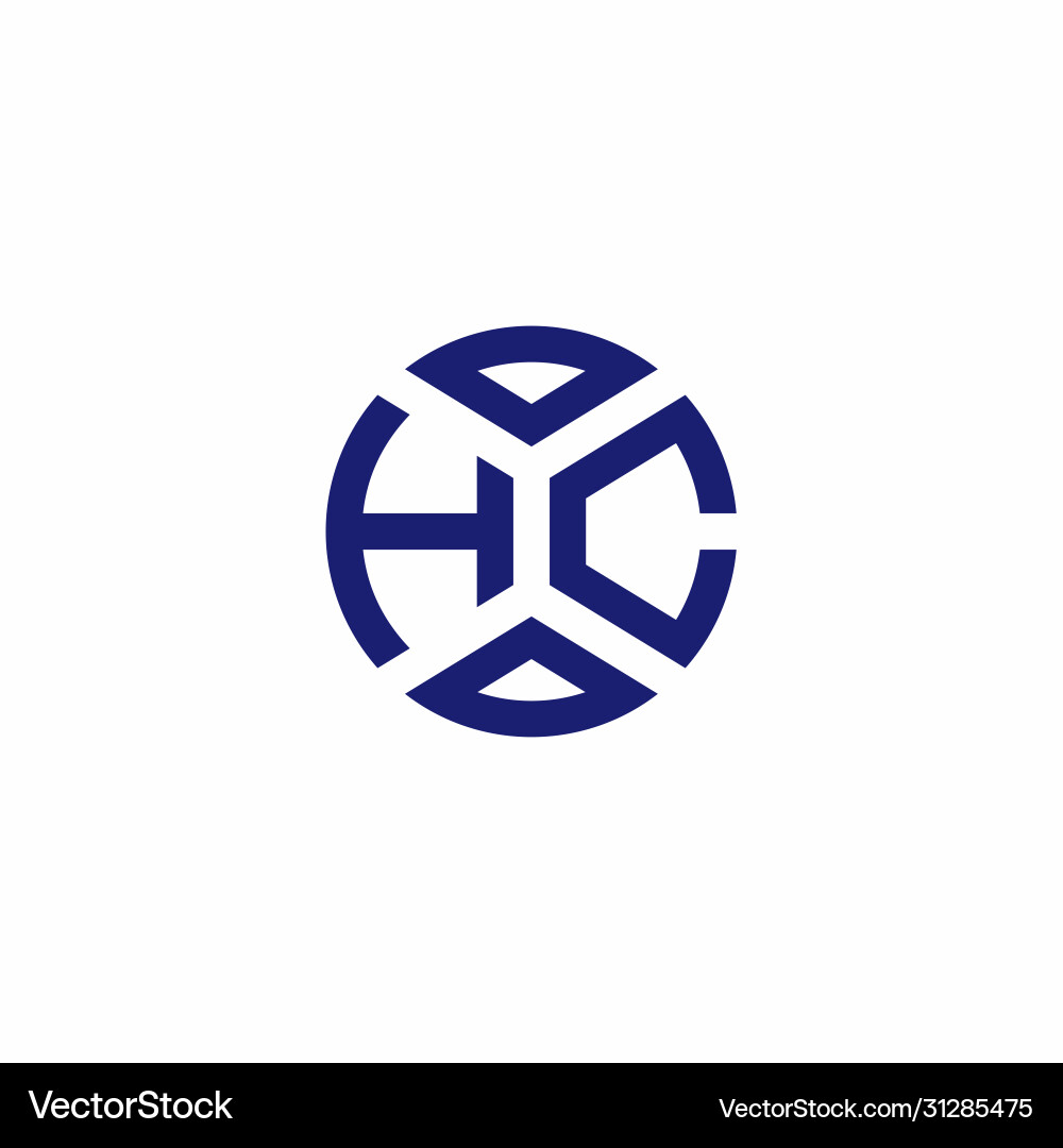 Hc monogram logo with abstract shapes in modern Vector Image