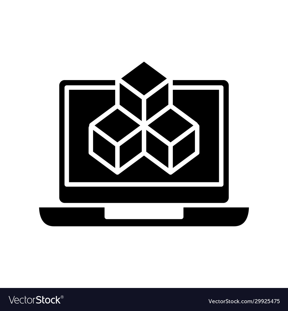 Learning programming black icon concept Royalty Free Vector