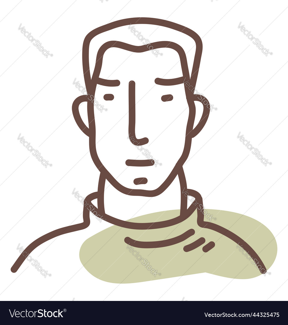Man With Bored Face On A White Background Vector Image