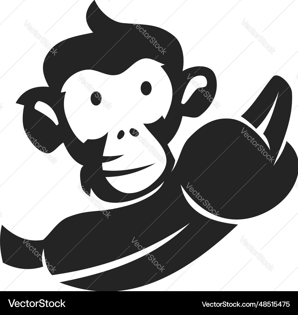 Monkey logo template isolated brand identity icon Vector Image