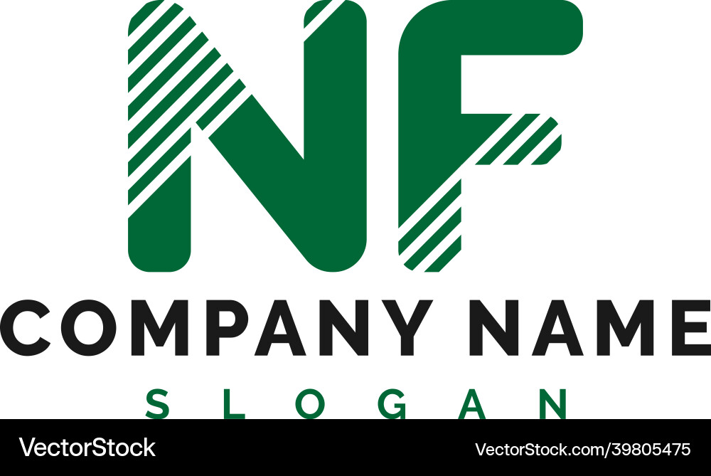 Nf letter logo design letter logo Royalty Free Vector Image