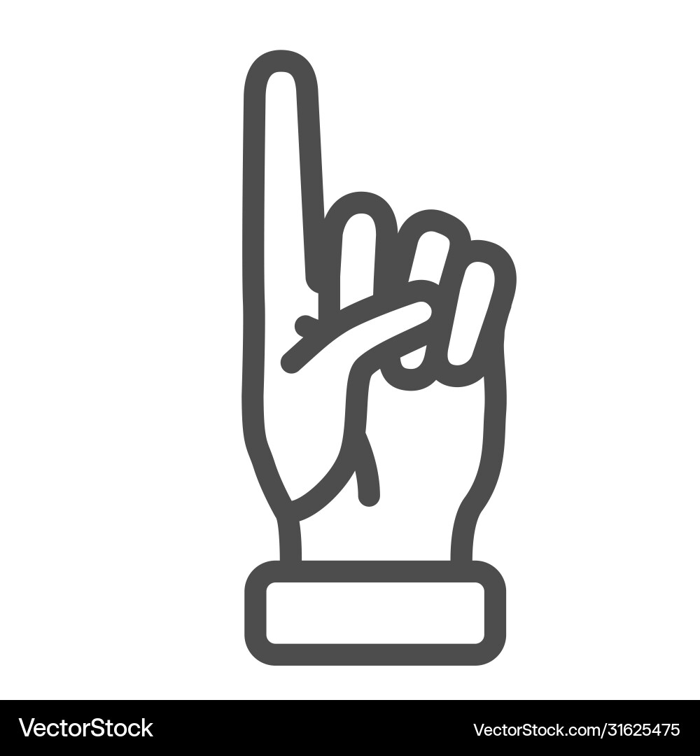 One finger up line icon hand gestures concept Vector Image