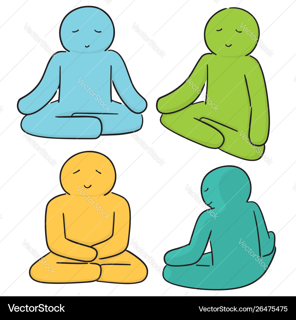 Set meditation Royalty Free Vector Image - VectorStock