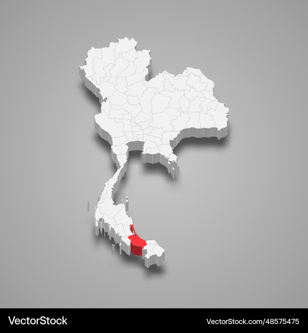 Songkhla province location thailand 3d map Vector Image