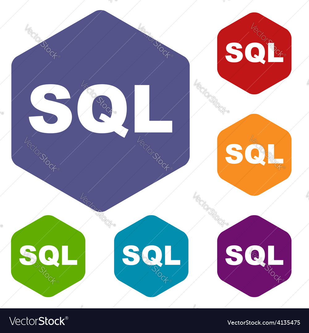 Sql rhombus icons Royalty Free Vector Image - VectorStock