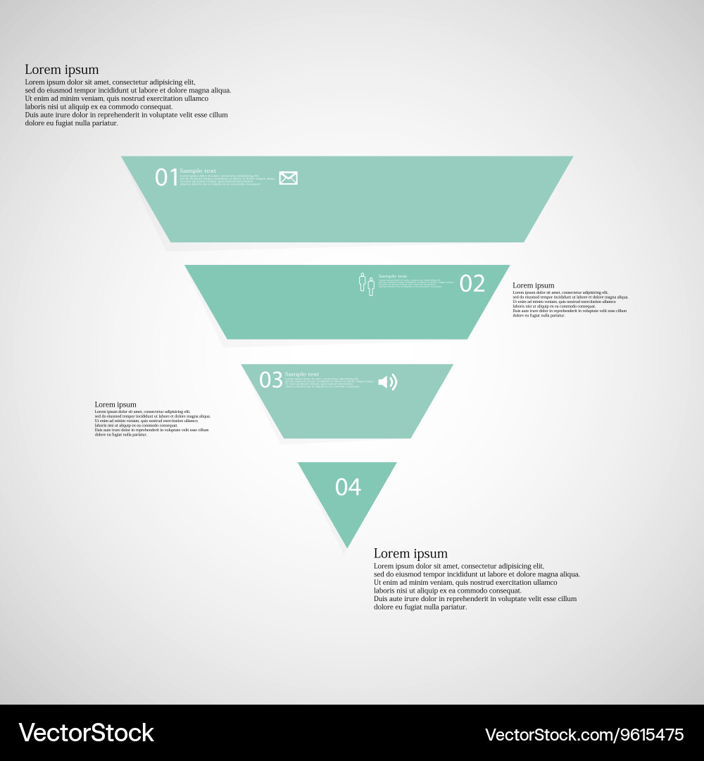 Triangle infographic template consists of four Vector Image