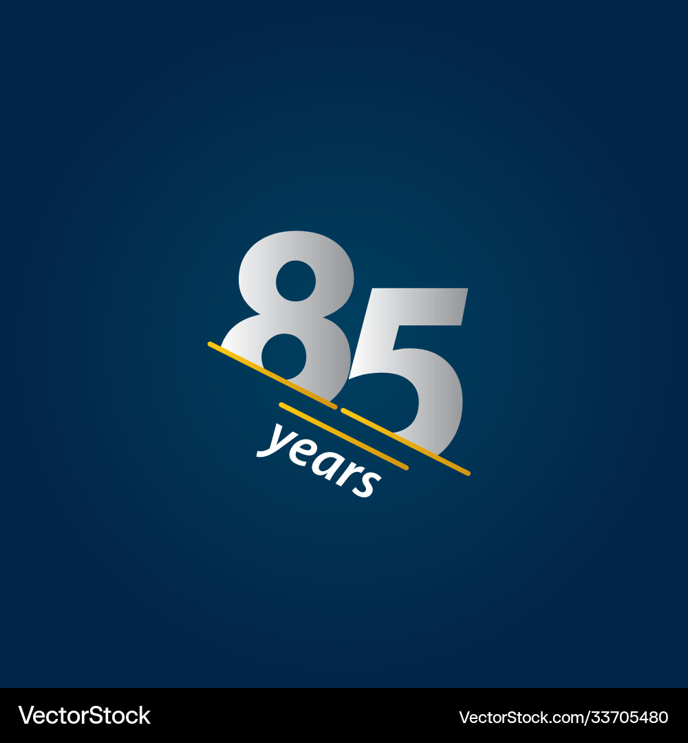 85 years anniversary celebration blue and white Vector Image