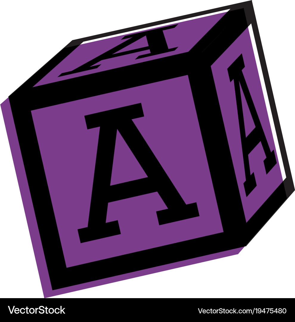 Alphabet block toy education icon Royalty Free Vector Image