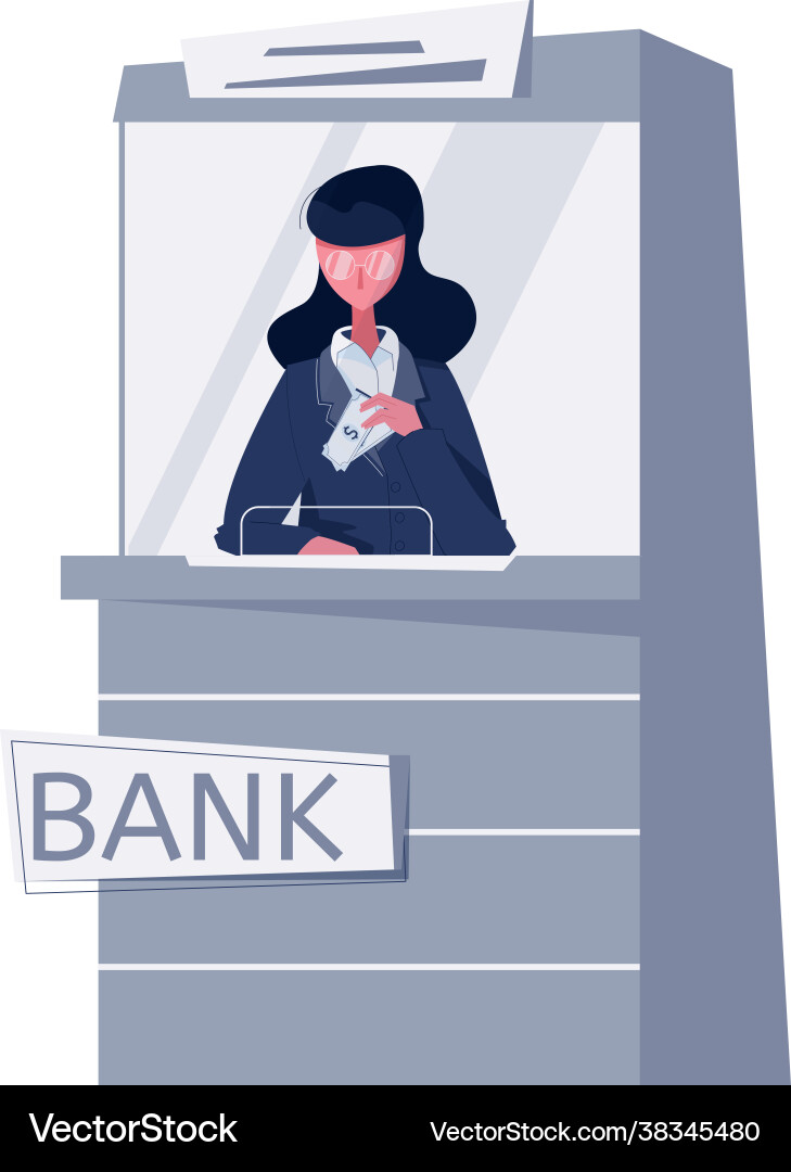 Bank cashier icon Royalty Free Vector Image - VectorStock