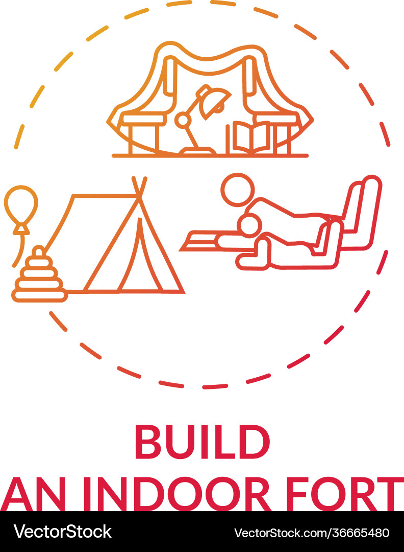 Build an indoor fort concept icon Royalty Free Vector Image