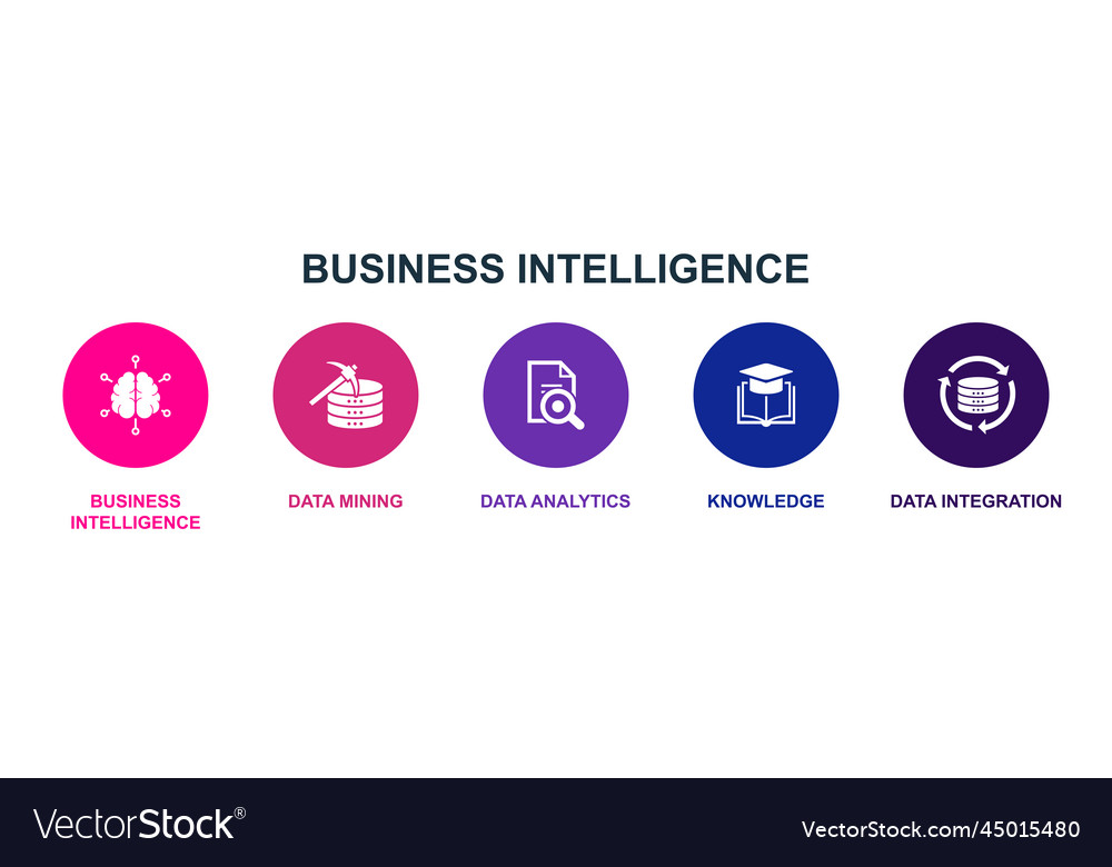 Business intelligence data mining data analytics Vector Image