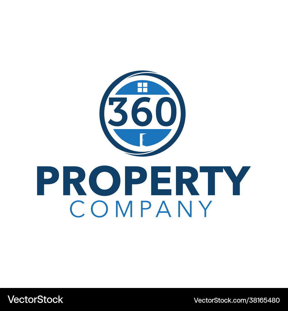 Circle 360 property company logo template Vector Image