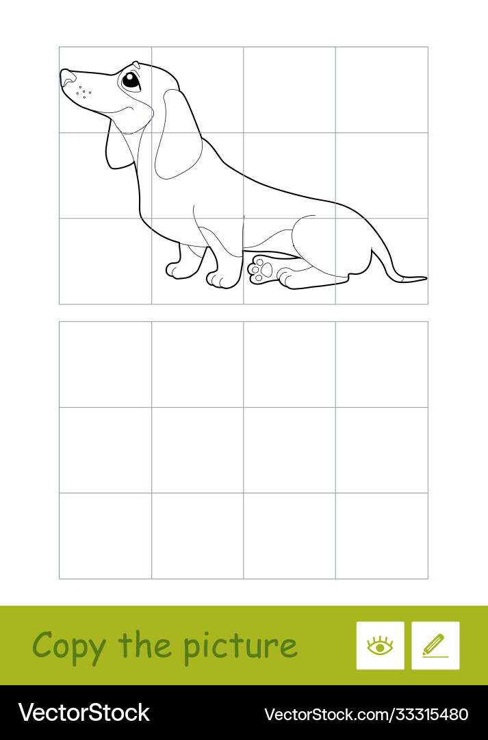 Copy picture squares with sitting dog Royalty Free Vector