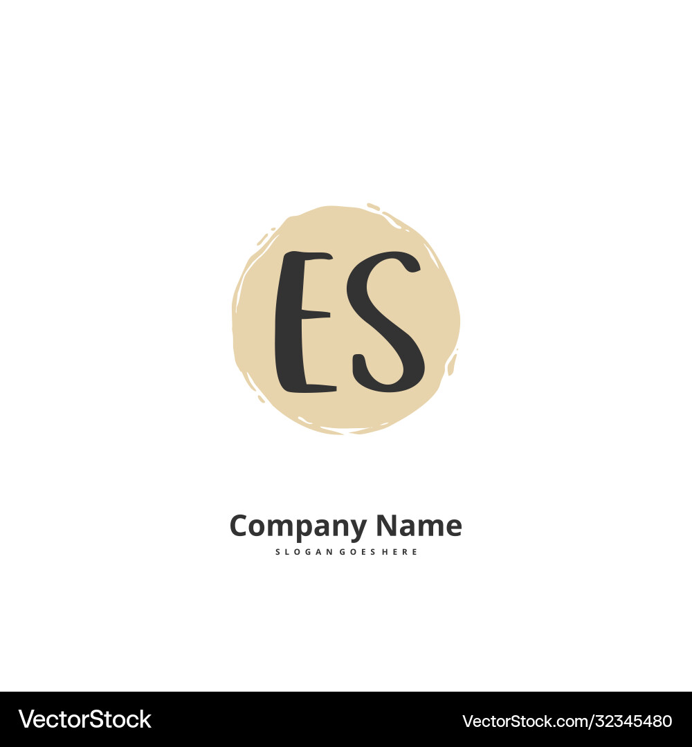 E s es initial handwriting and signature logo Vector Image
