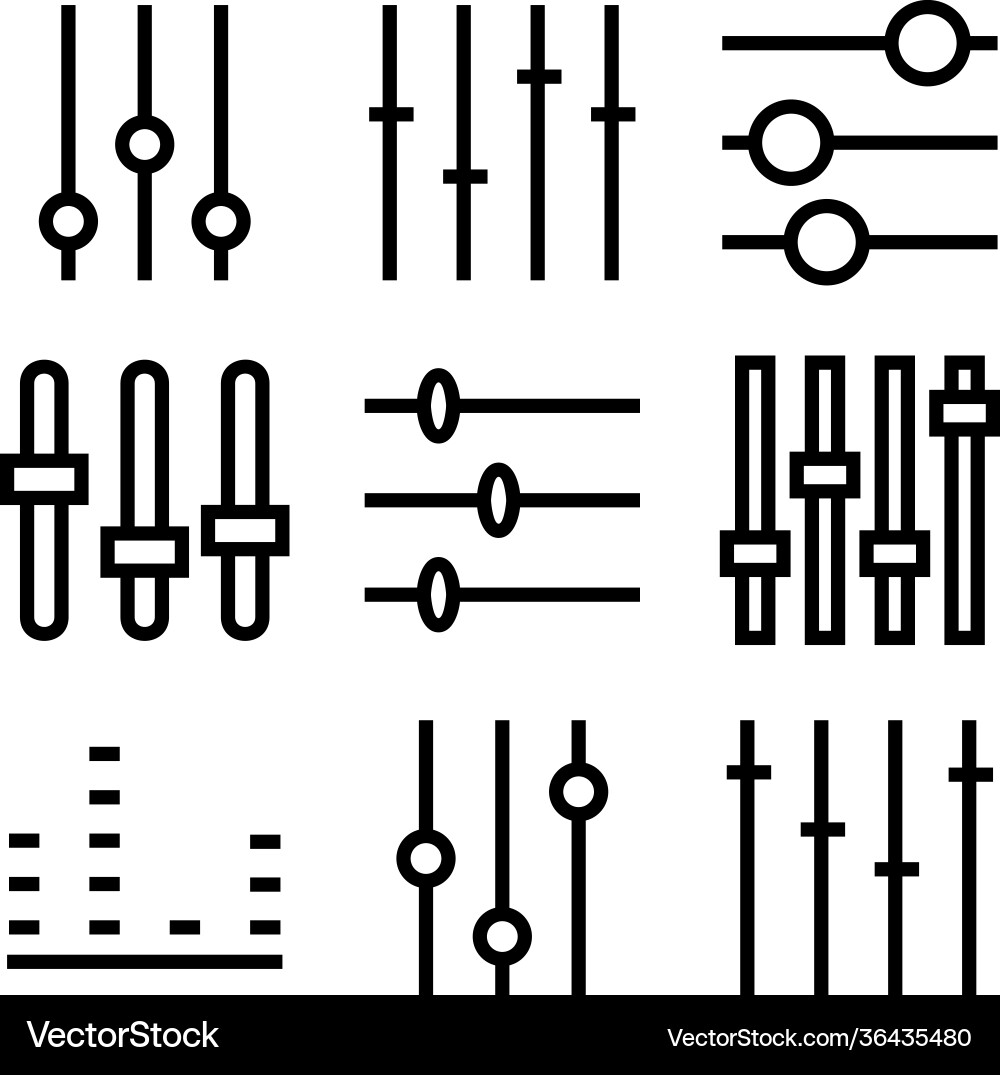 Equalizer icon or logo isolated sign symbol Vector Image