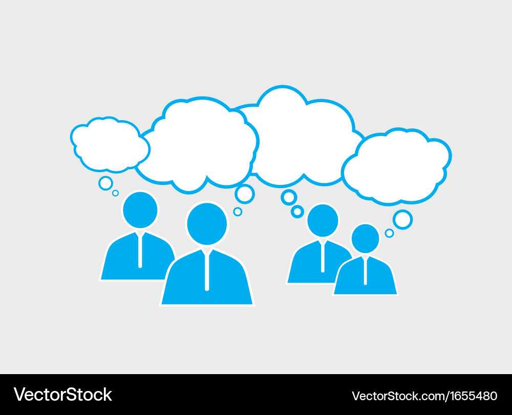 Figures with speech bubbles Royalty Free Vector Image
