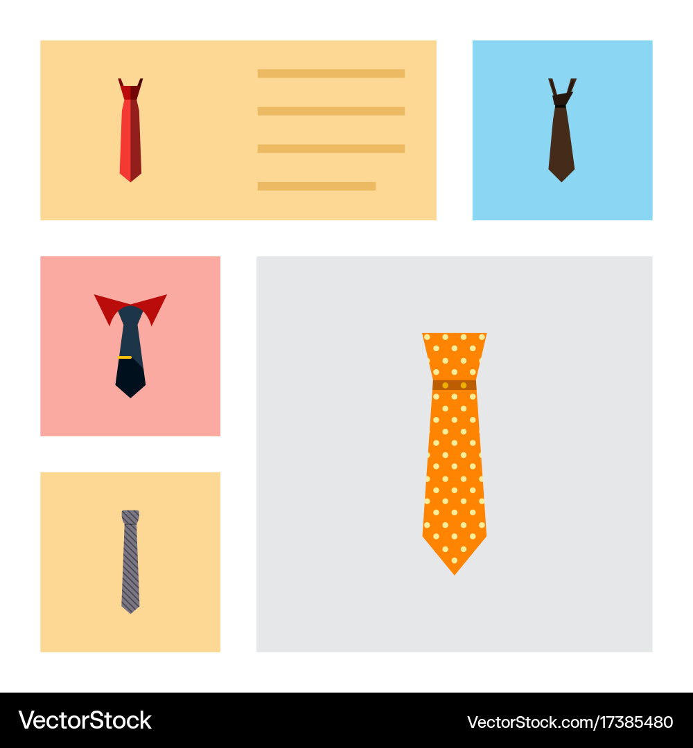Flat icon tie set of style tailoring Royalty Free Vector