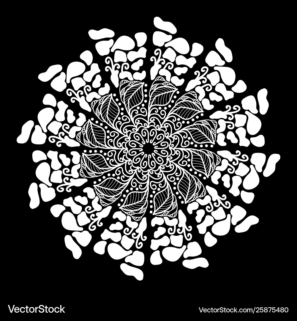 Floral mandala motive with texture Royalty Free Vector Image