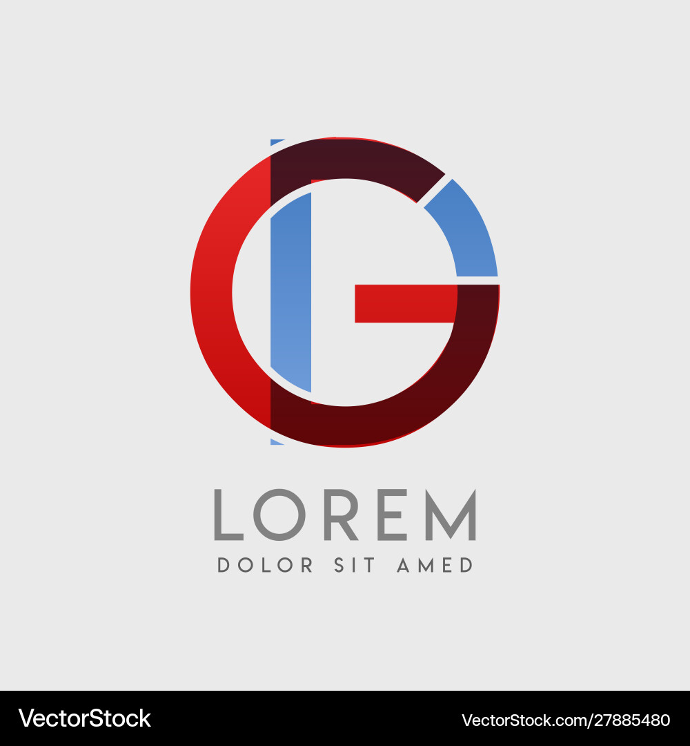 Gd logo letters with blue and red gradation Vector Image