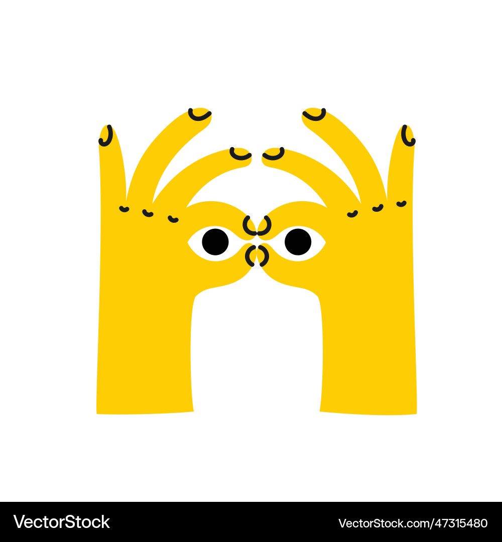 Hand gesture symbolizing binoculars magnification Vector Image