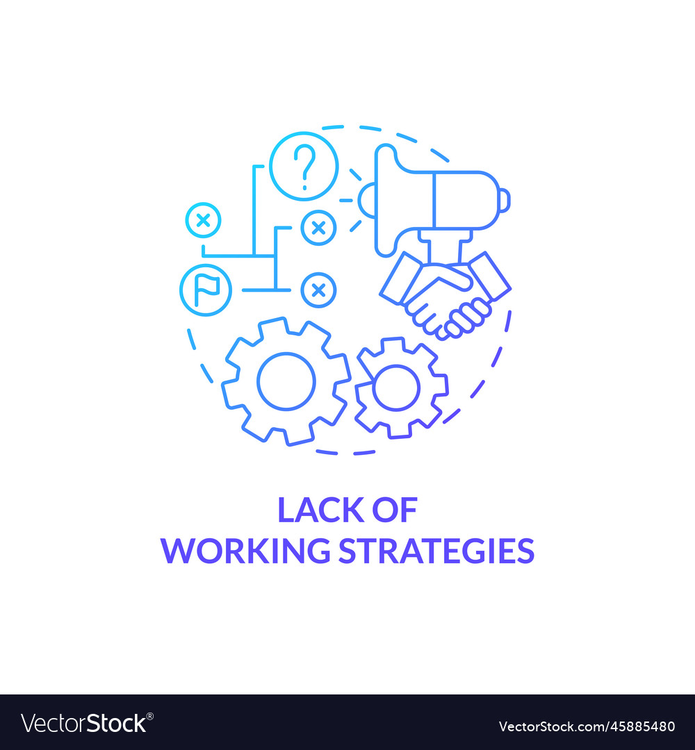 Lack of working strategies blue gradient concept Vector Image Lack of working strategies blue gradient concept Vector Image