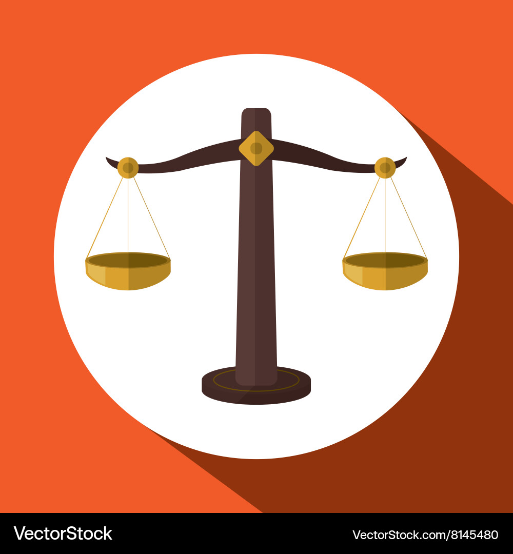 Law and justice balance design Royalty Free Vector Image