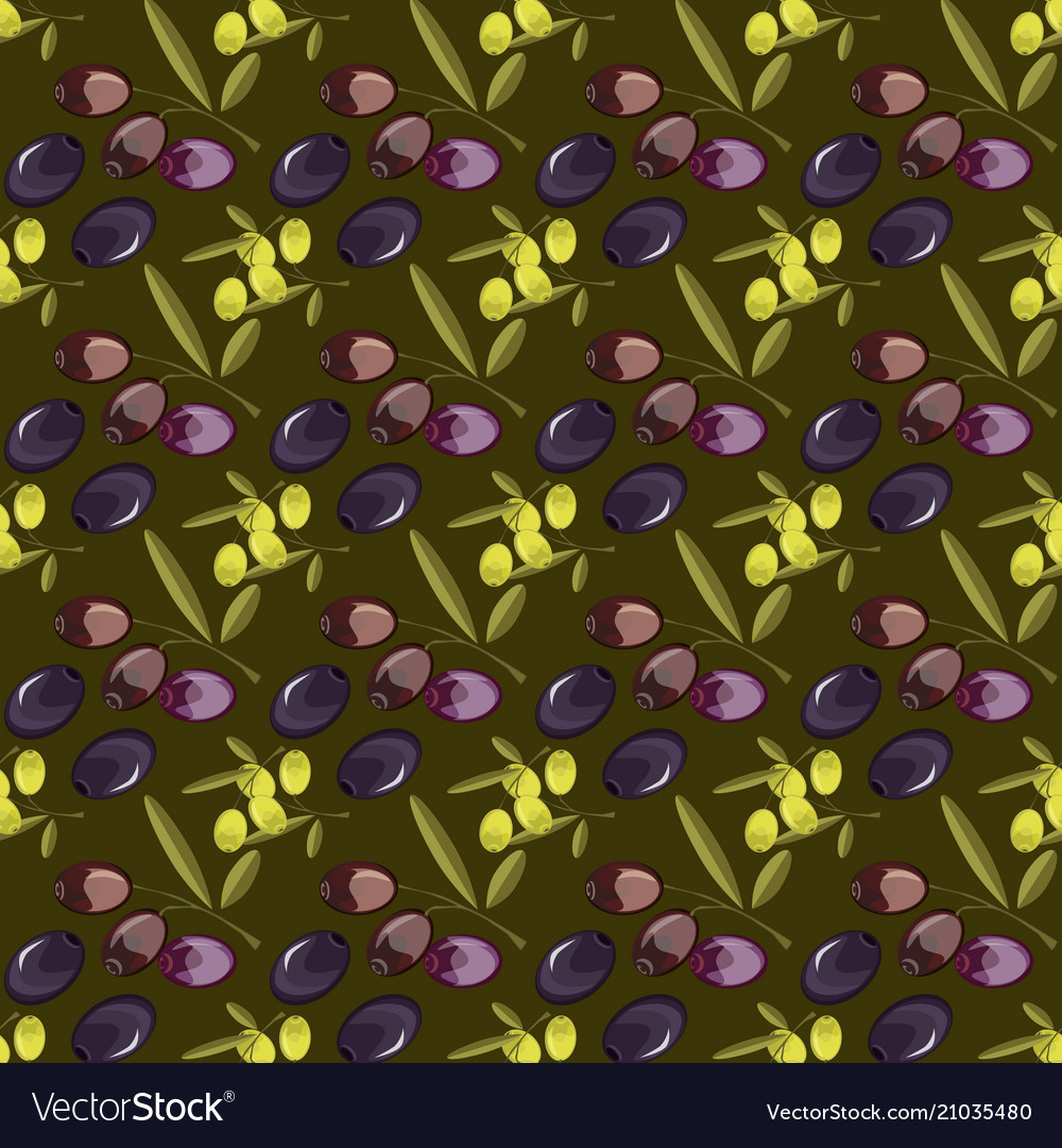 Olive pattern seamless background Royalty Free Vector Image