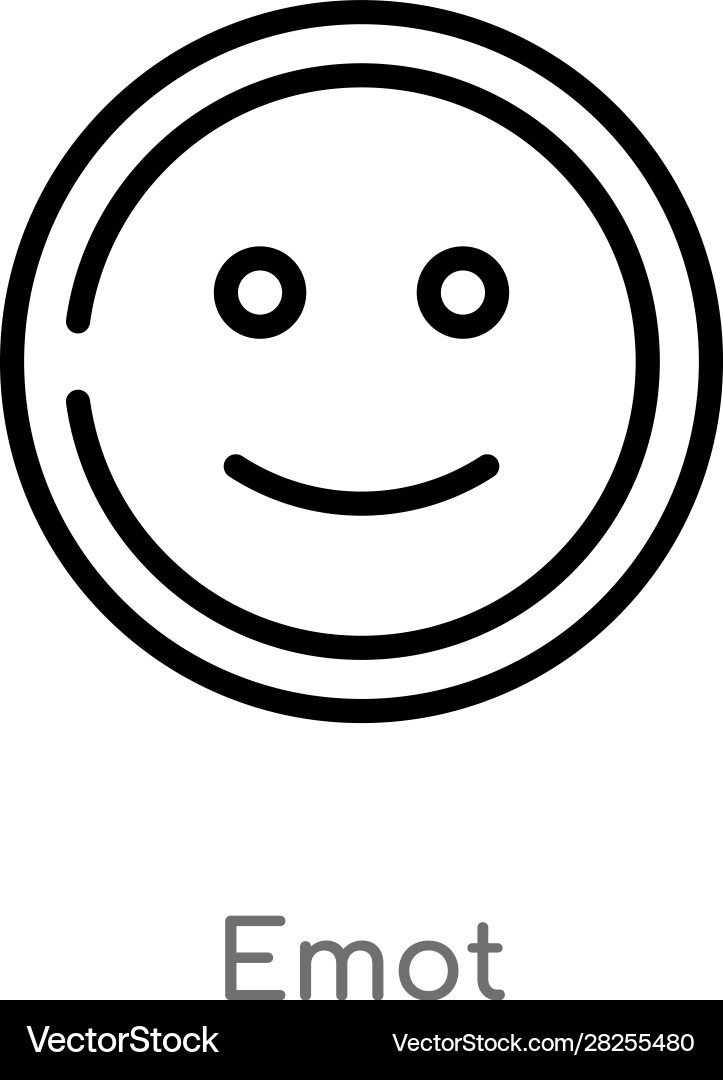 Outline emot icon isolated black simple line Vector Image
