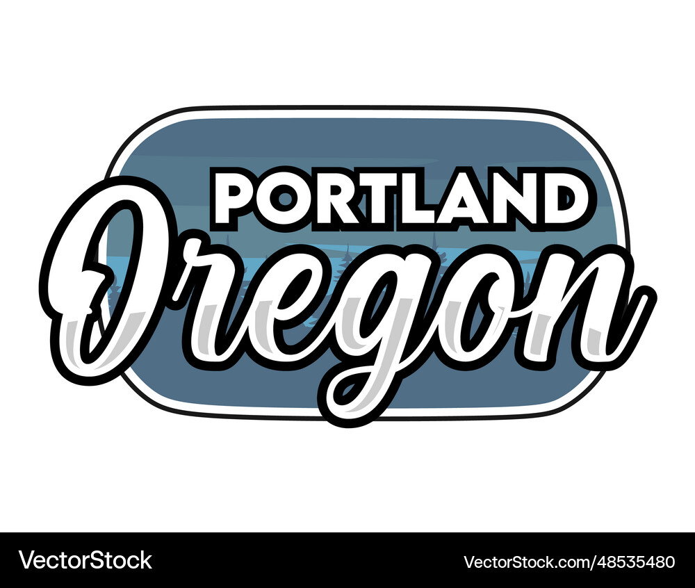Portland oregon with beautiful view Royalty Free Vector