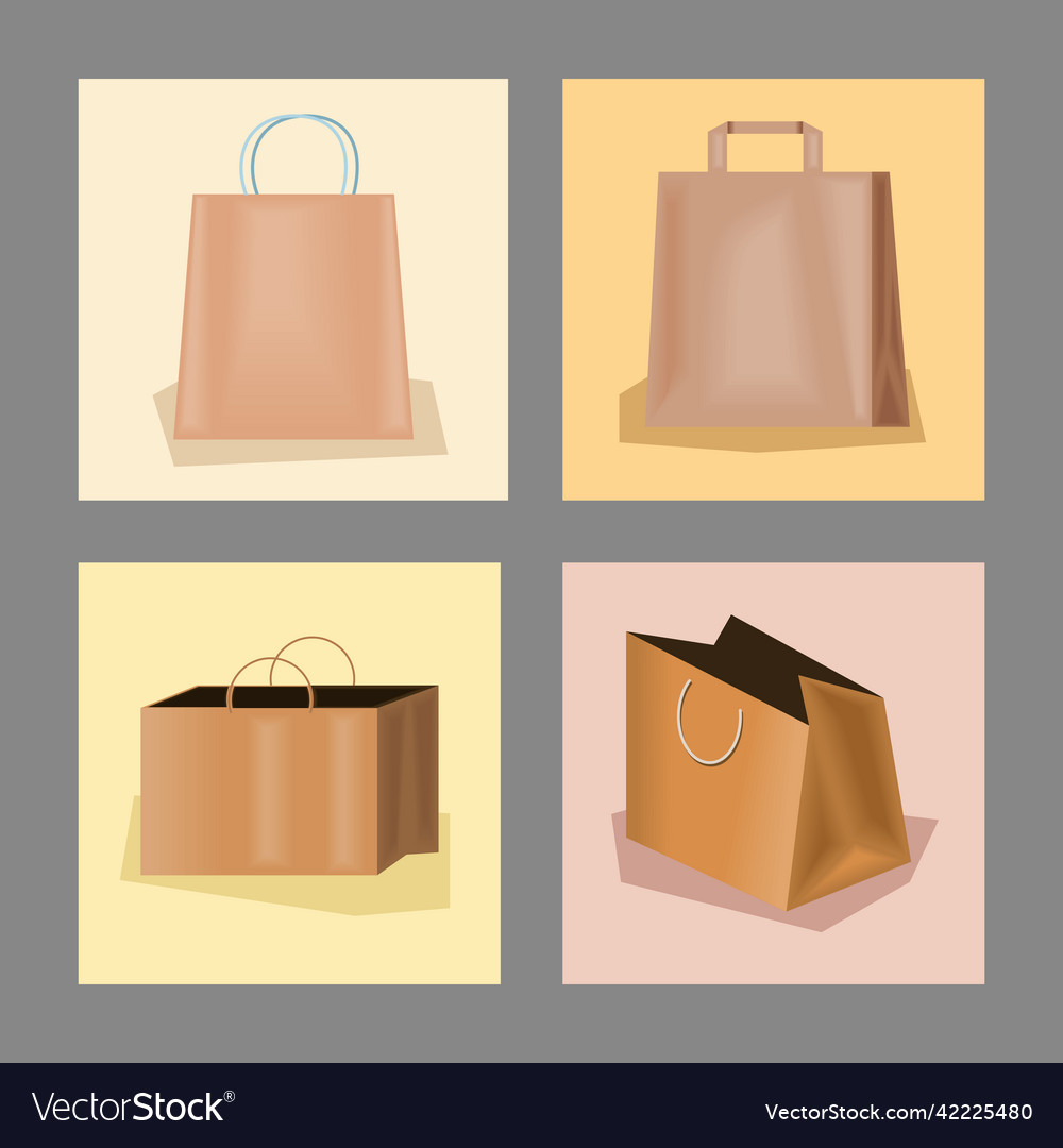 Set of paper bag Royalty Free Vector Image - VectorStock