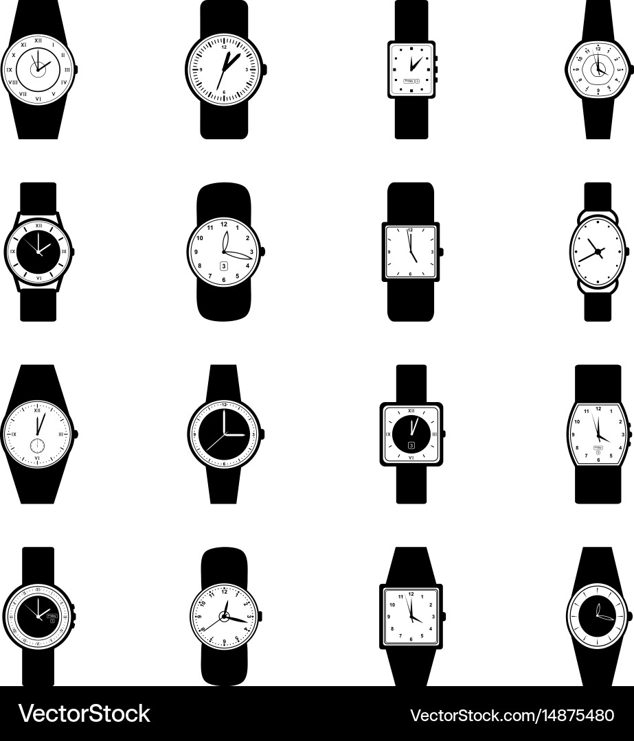 Set of wristwatches Royalty Free Vector Image - VectorStock