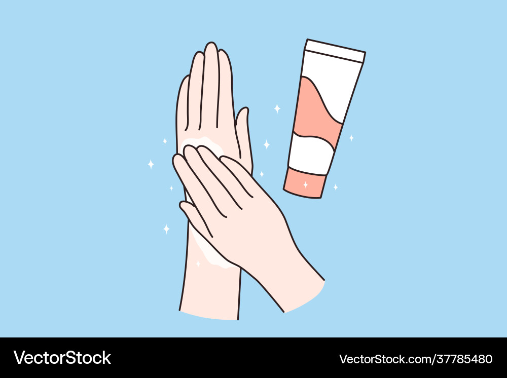 Skincare hand cream concept Royalty Free Vector Image