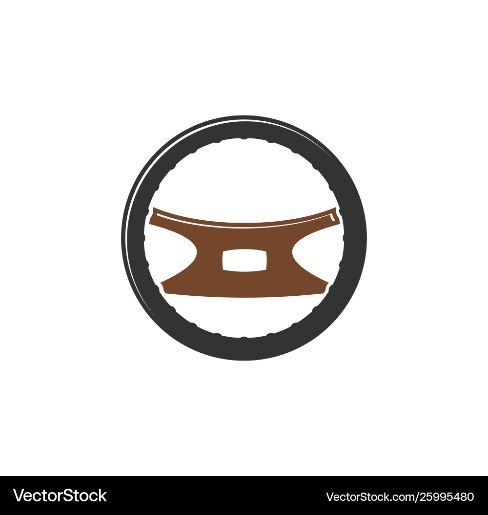 Steering wheel icon on background for graphic Vector Image