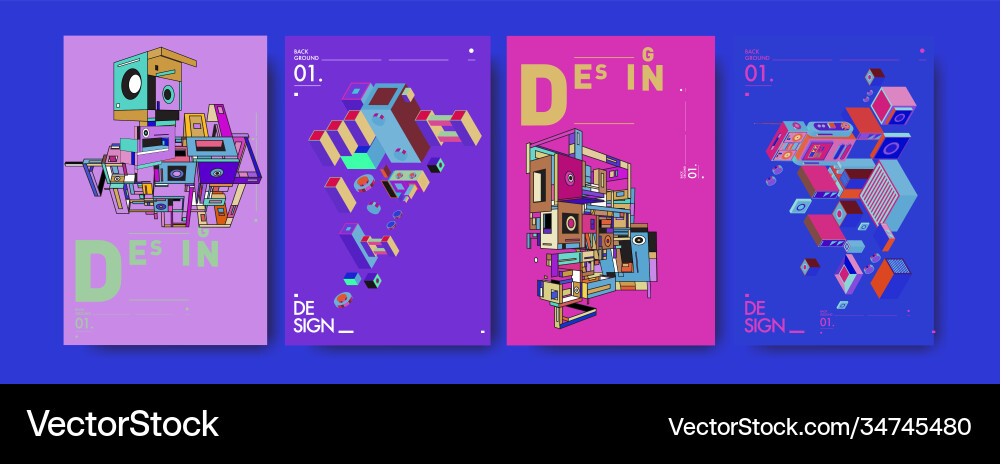 Trendy abstract colorful geometric collage Vector Image