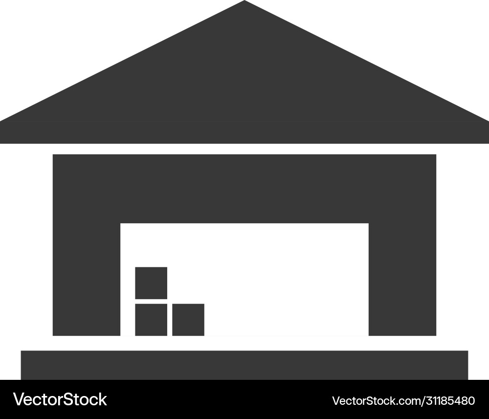 Warehouse storage and industry black icon Vector Image
