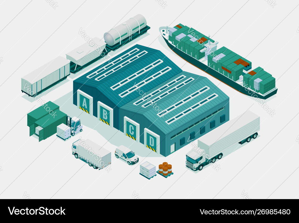 Web template banner global logistics network Vector Image