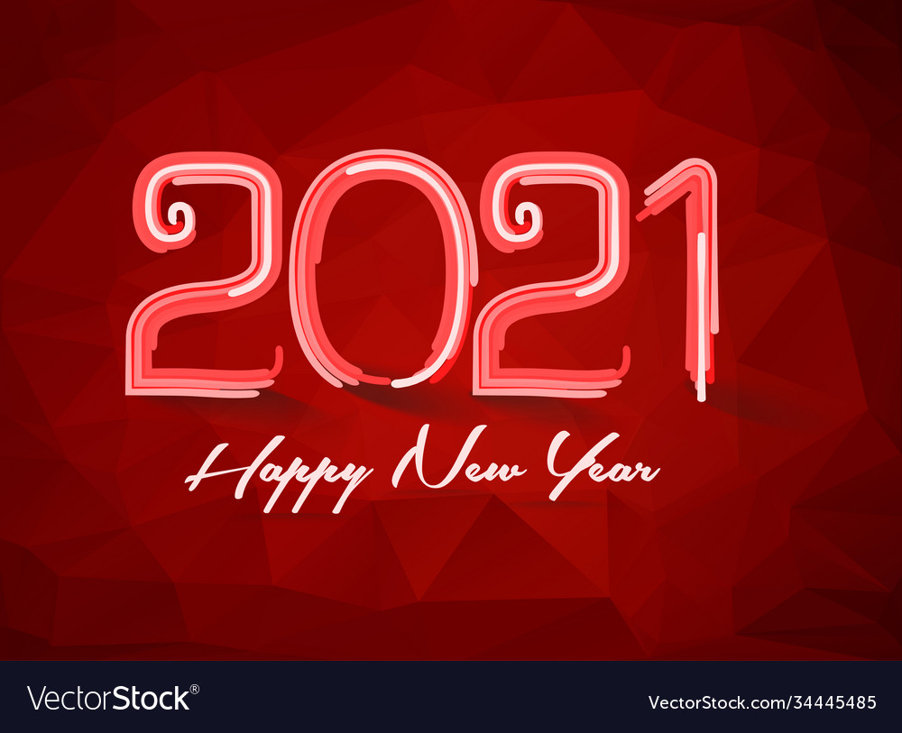 2021 happy new year colored lettering Royalty Free Vector