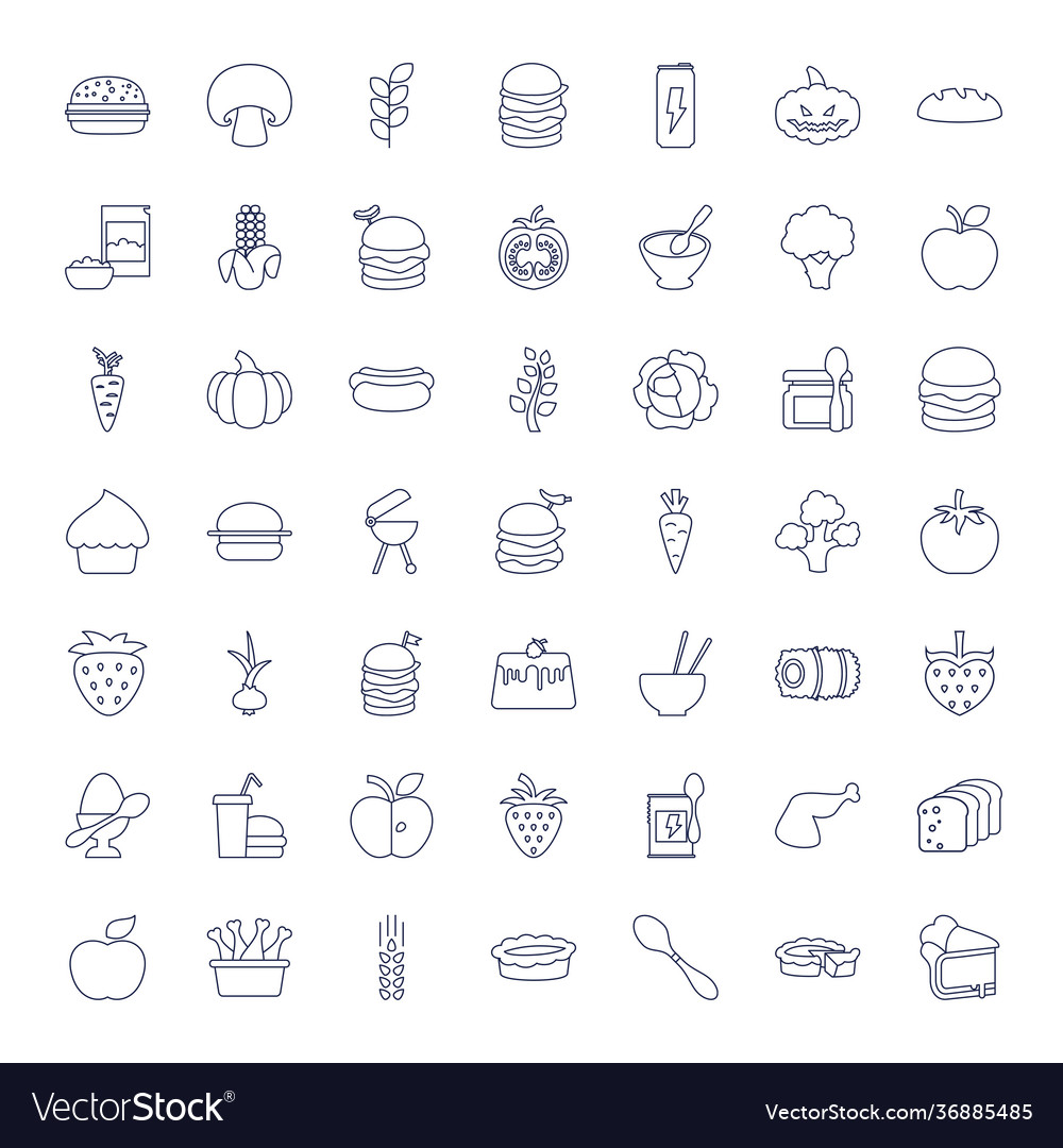 49 nutrition icons Royalty Free Vector Image - VectorStock