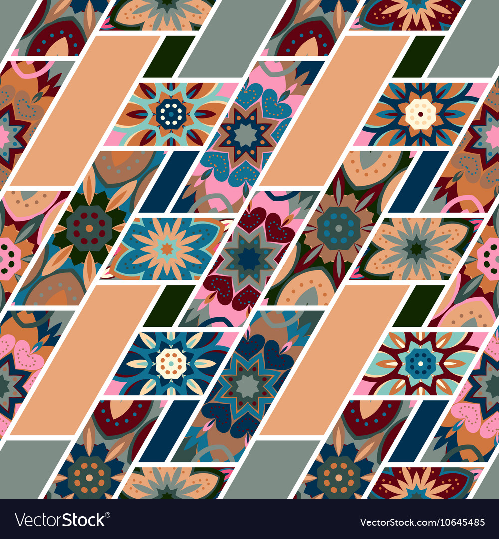 Abstract seamless patchwork pattern with Vector Image