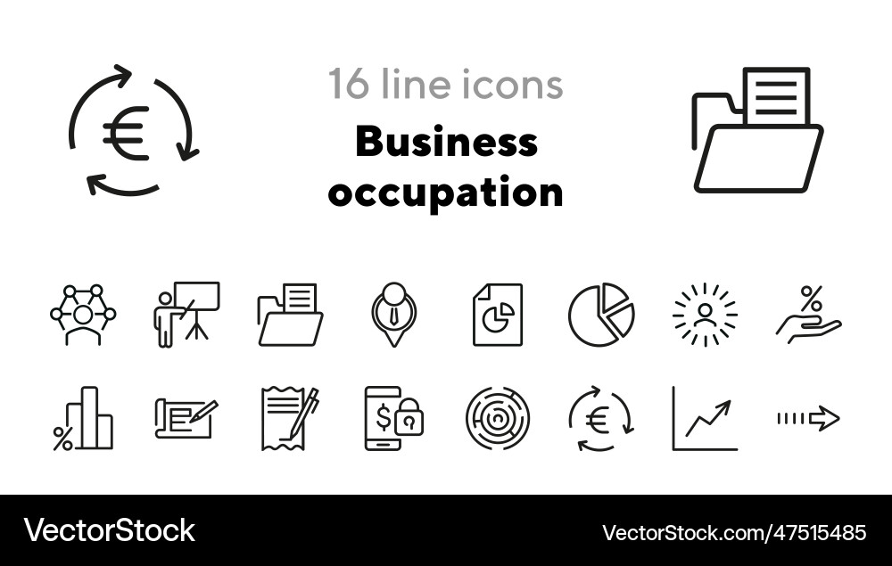 Business occupation icons Royalty Free Vector Image