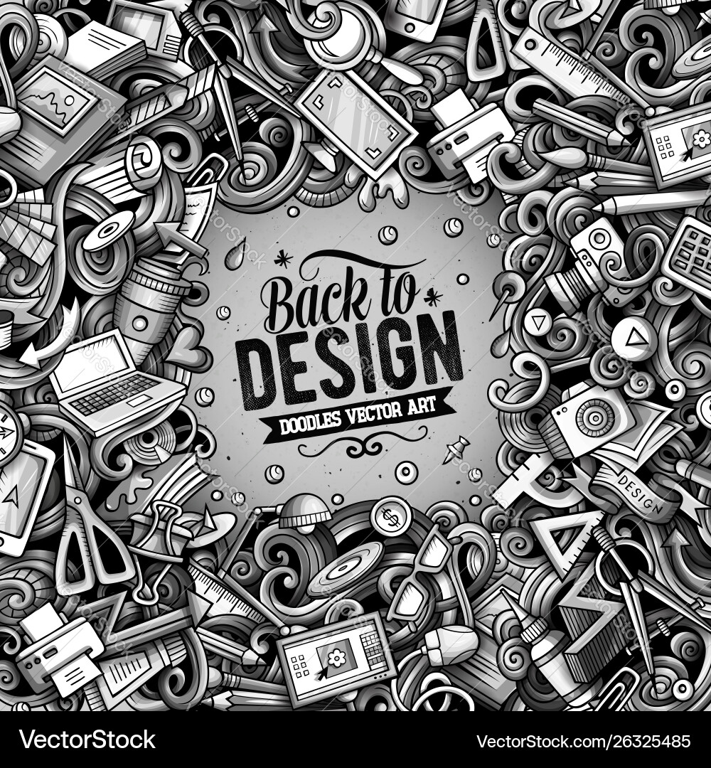 Cartoon doodles design card graphics Royalty Free Vector