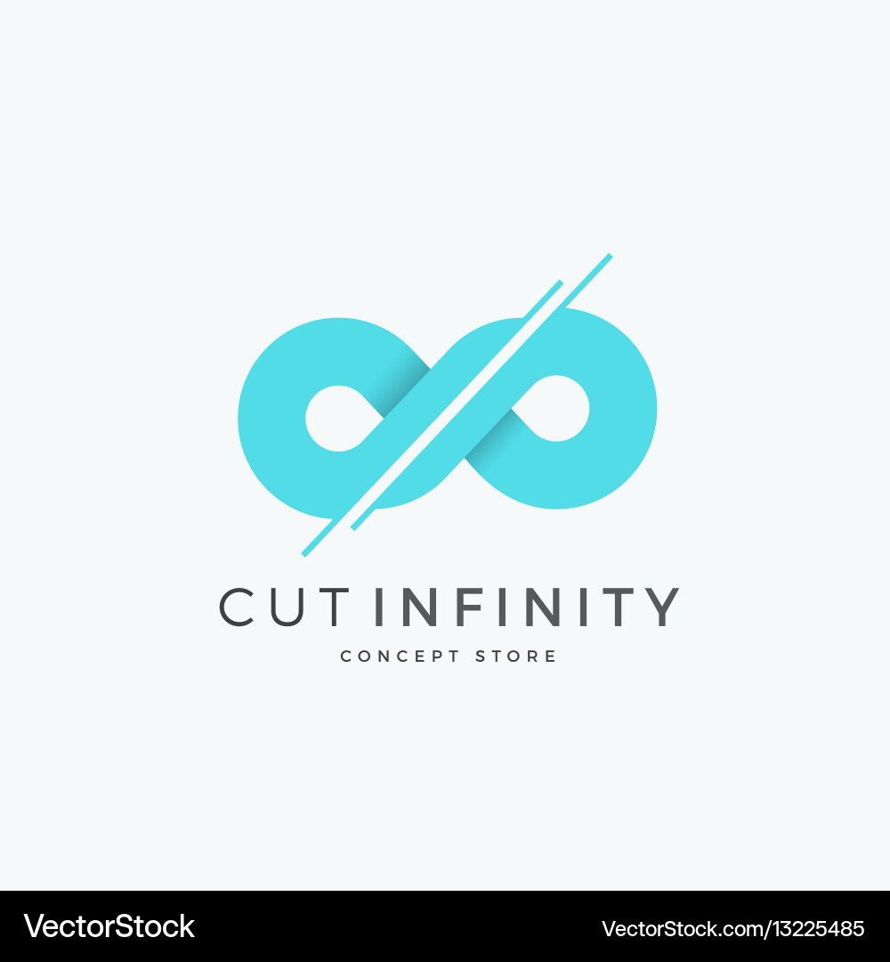 Cut infinity abstract sign emblem or logo Vector Image