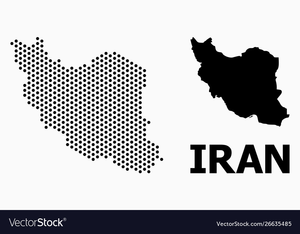Dot pattern map iran Royalty Free Vector Image
