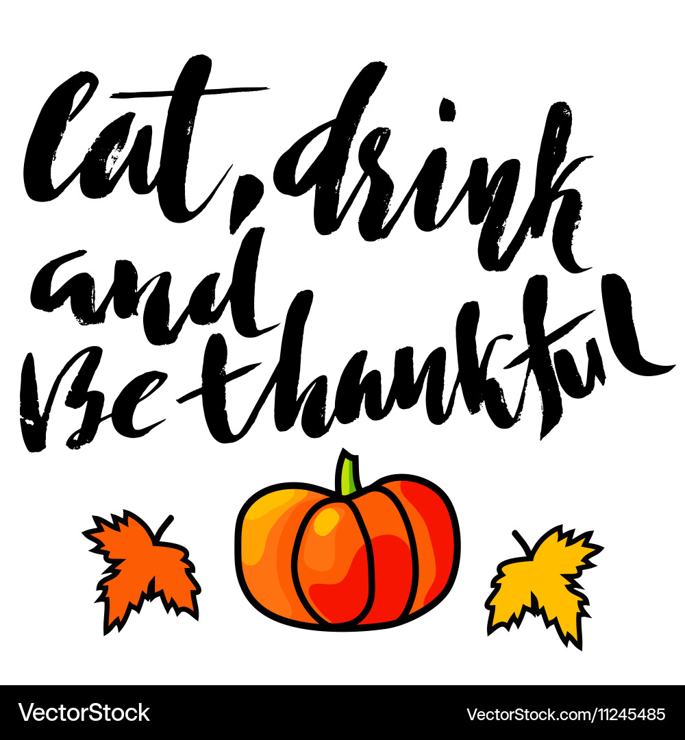 Handwritten thanksgiving day lettering Royalty Free Vector